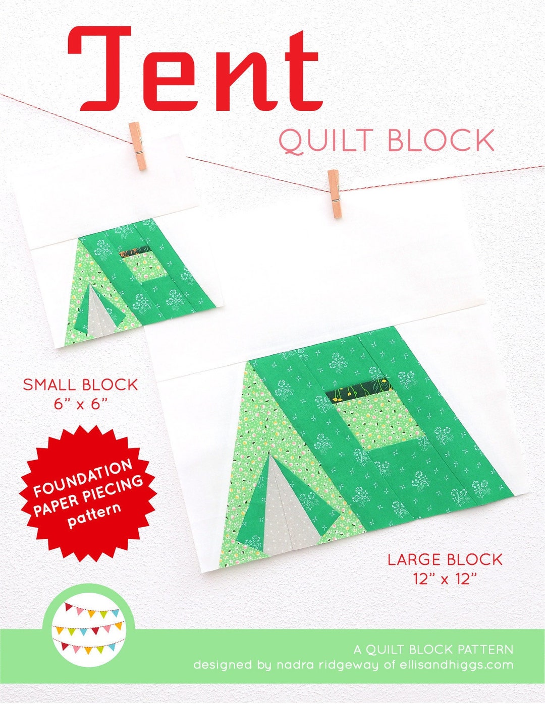 PDF Fall Camping Foundation Paper Piecing Quilt Pattern - Tent Quilt ...