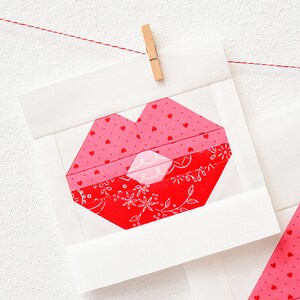 PDF Valentine's Day Quilt Pattern - Sweet Kiss Lips Quilt Pattern - Etsy