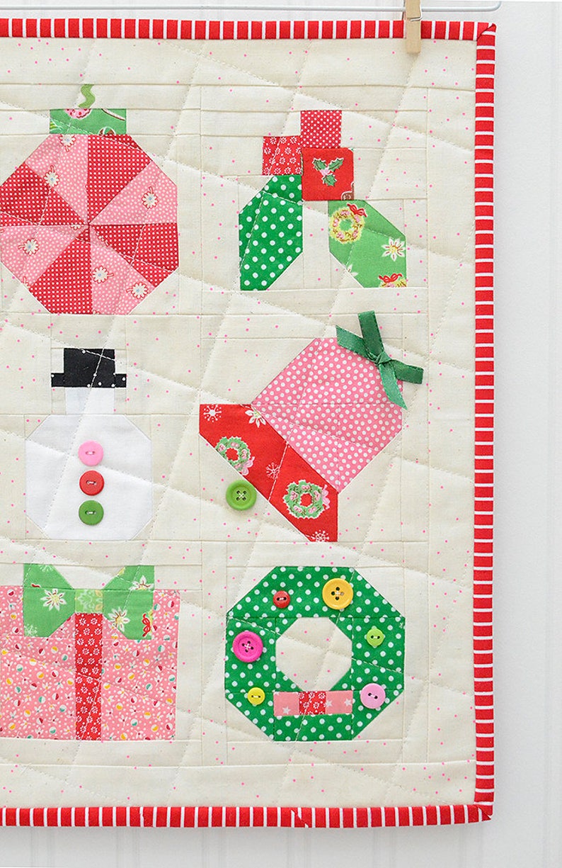 PDF Christmas Quilt Pattern - Holly Jolly Mini Sampler Quilt - Etsy