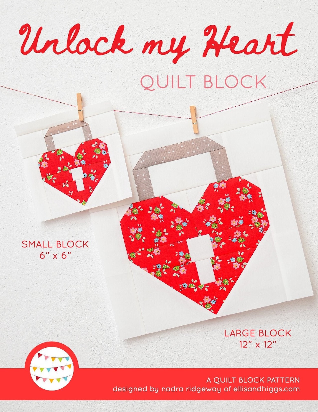 PDF Heart Quilt Pattern - Heart Padlock Quilt Pattern - Etsy