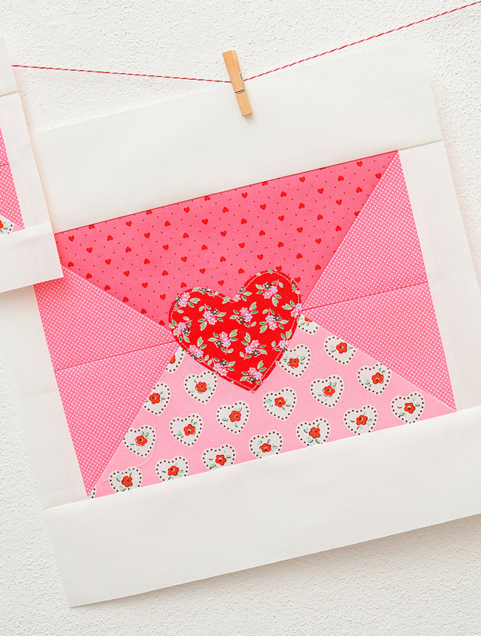 PDF Heart Quilt Pattern - Love Note Envelope / Love Letter Quilt ...