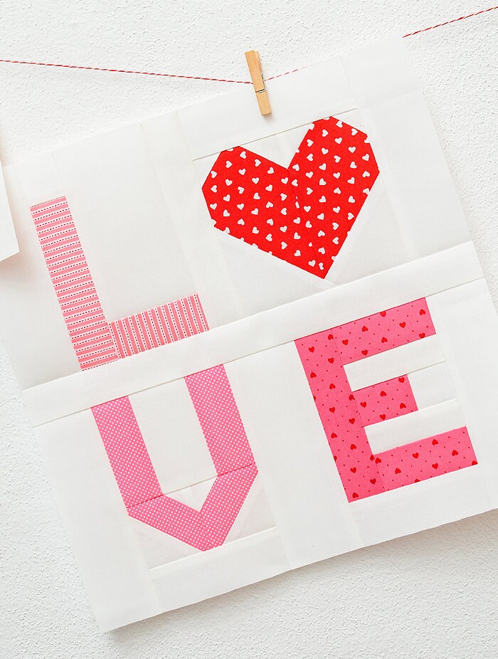 PDF Heart Quilt Pattern LOVE Sign Quilt Pattern | Etsy