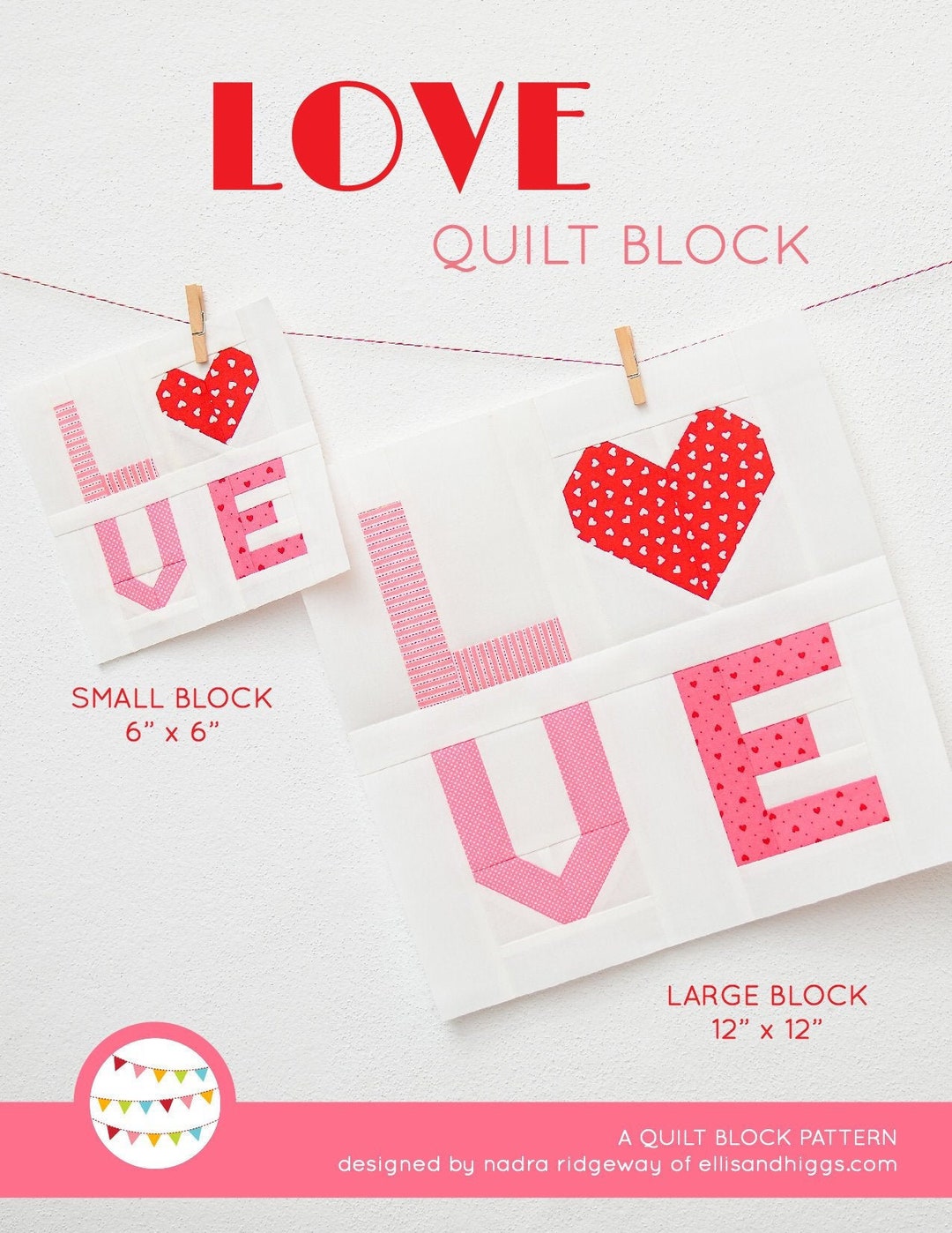 PDF Heart Quilt Pattern - LOVE Sign Quilt Pattern - Etsy