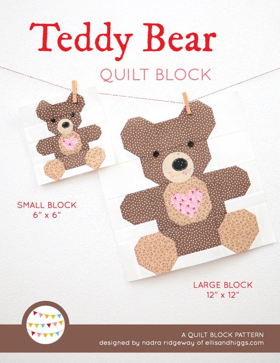 Pdf Christmas Quilt Pattern Teddybear Quilt Pattern Etsy