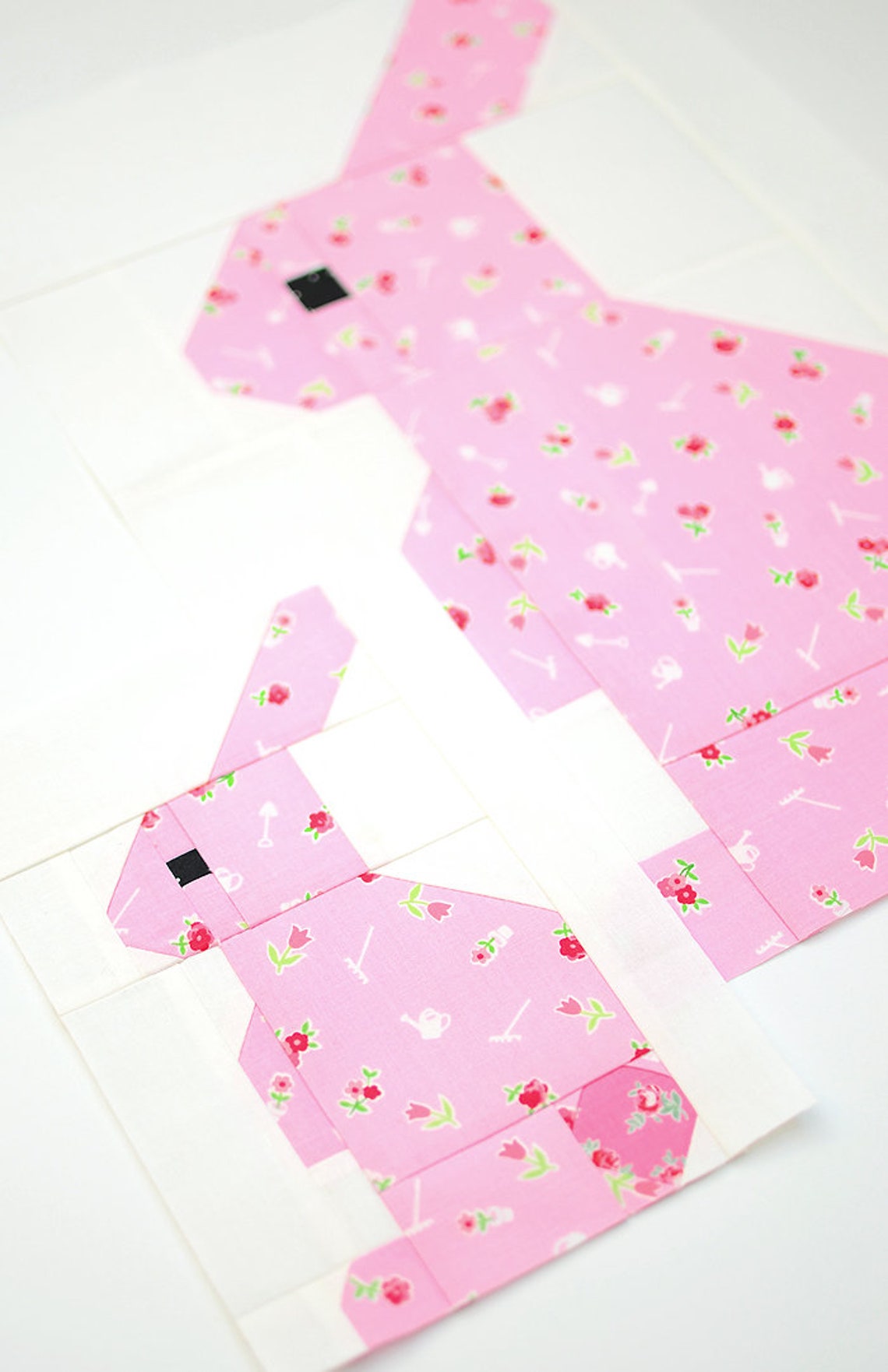 PDF Spring Quilt Pattern - Pink Bunny Quilt Pattern - Etsy