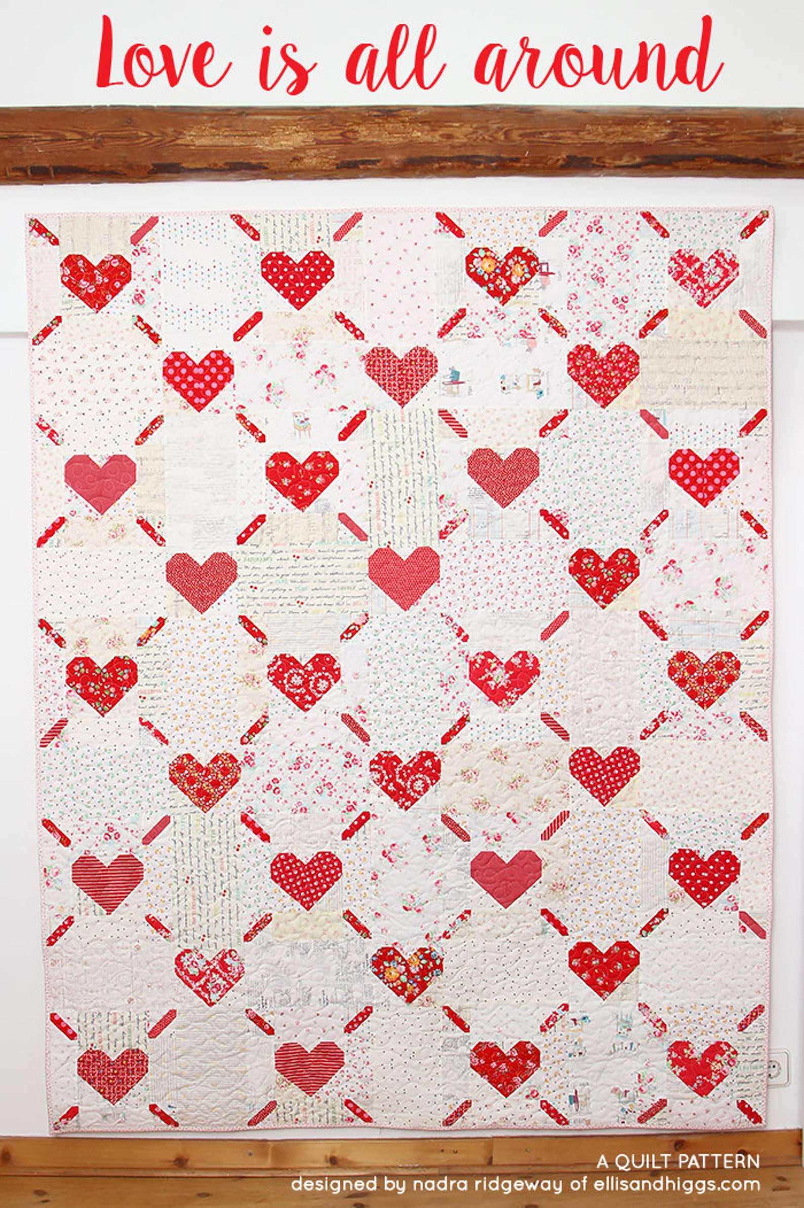 PDF Heart Quilt Pattern - Love is All Around Heart Quilt - Etsy