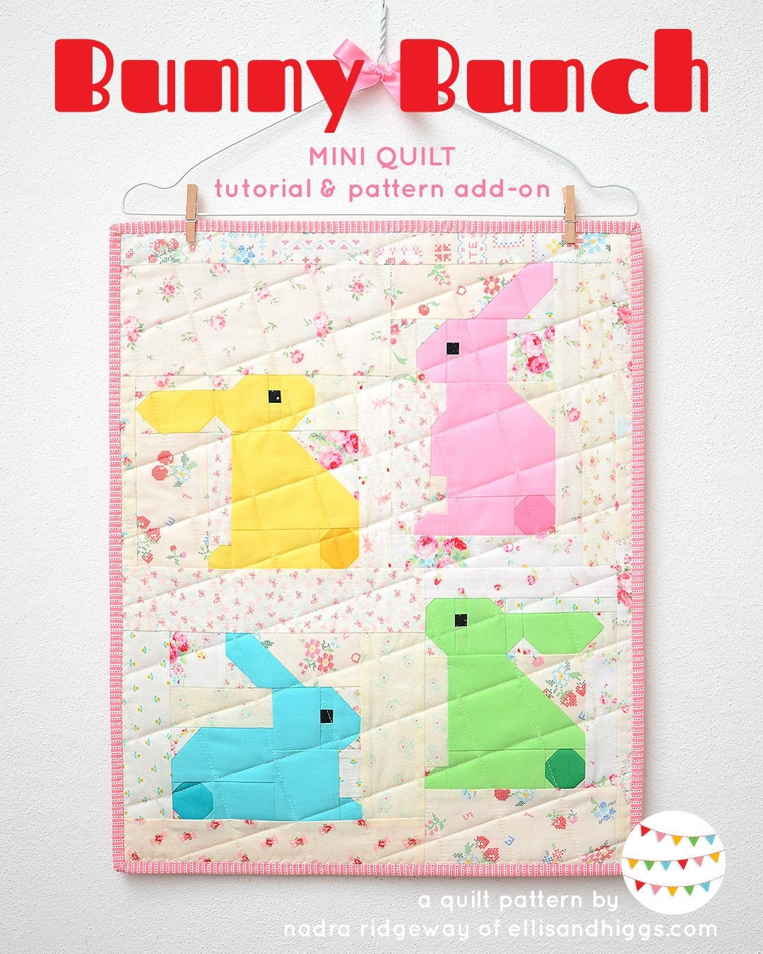 PDF Bunny Pattern Bundle, Reverse Instructions & Bunny Bunch Mini Quilt ...
