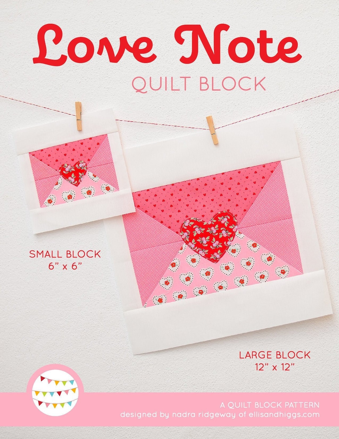 PDF Heart Quilt Pattern - Love Note Envelope / Love Letter Quilt ...