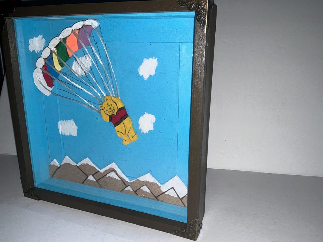 Shadow Box With Winnie the Pooh Skydiving - Etsy