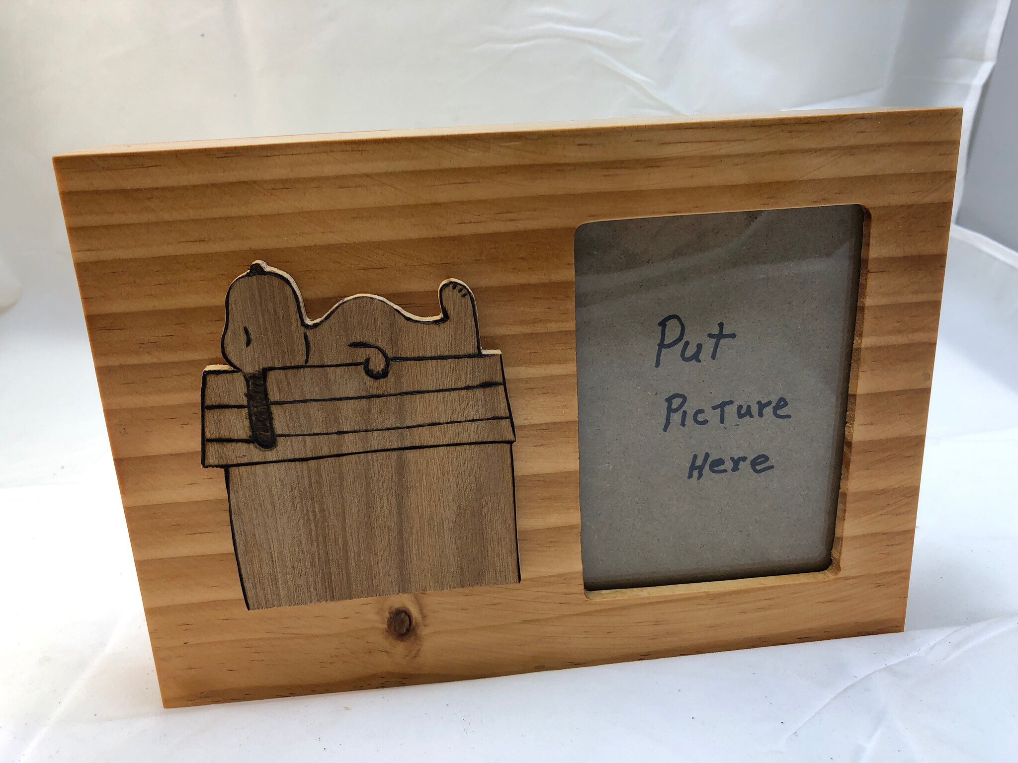 Wooden Picture Frame with Snoopy