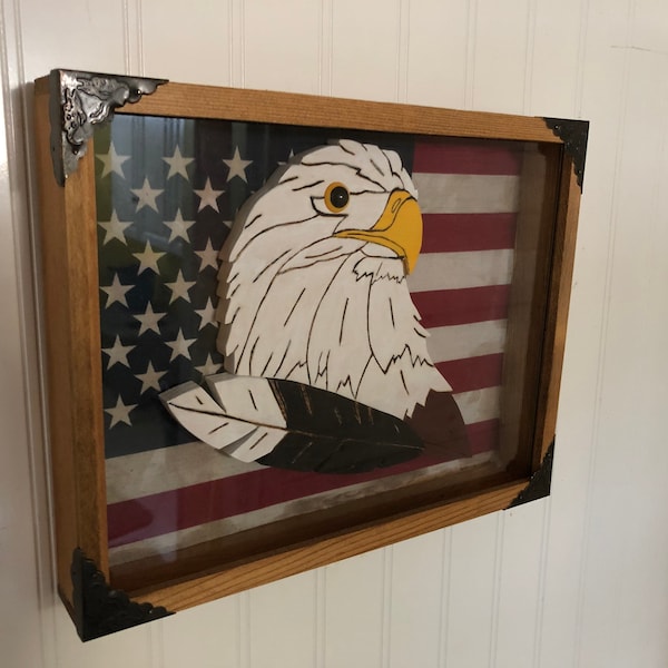 Eagle and Flag Shadow Box - Etsy