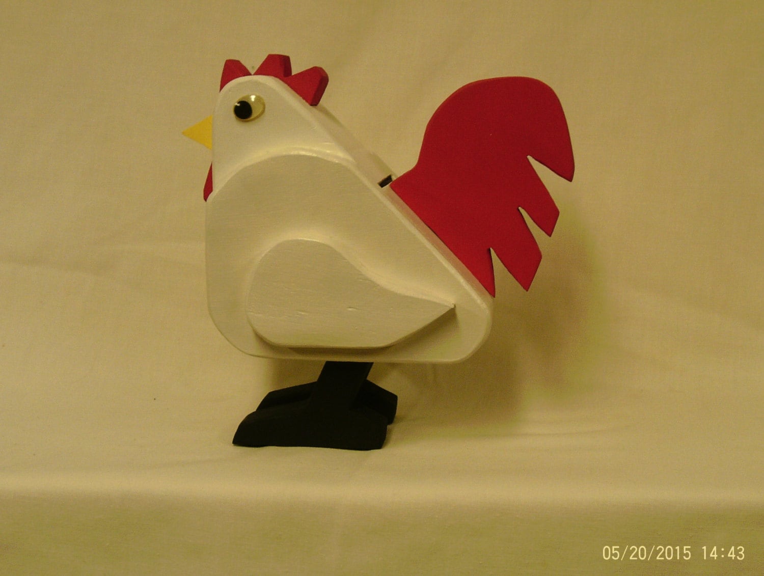 Wooden chicken coin bank (with hidden coin access)