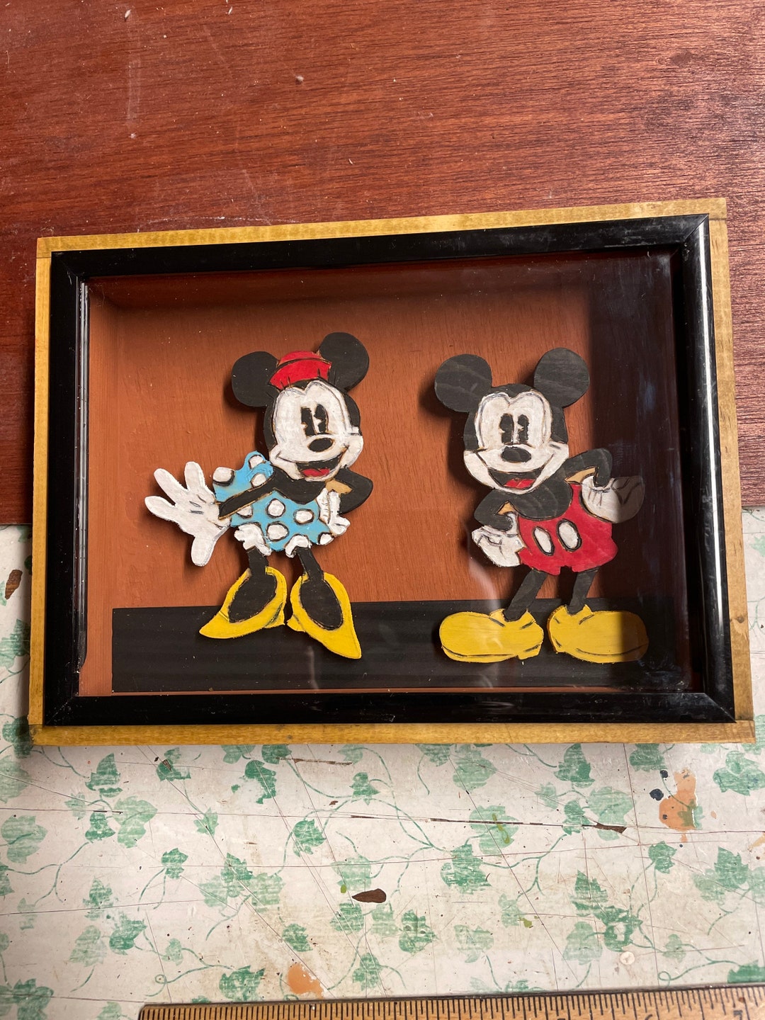 Wooden Shadow Box With Minnie and Mickey Mouse - Etsy