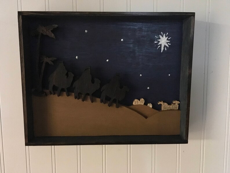 CHRISTMAS Nativity Scene Shadow Box - Etsy