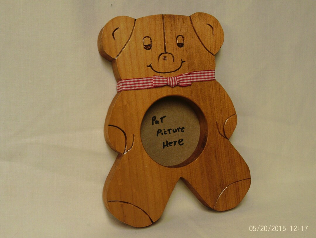 CLEARANCE - Wooden Teddy Bear Picture Frame - Etsy