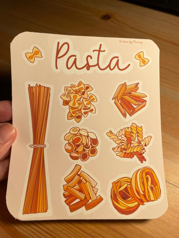 Pasta sticker sheet stickers for laptop phone case | Etsy