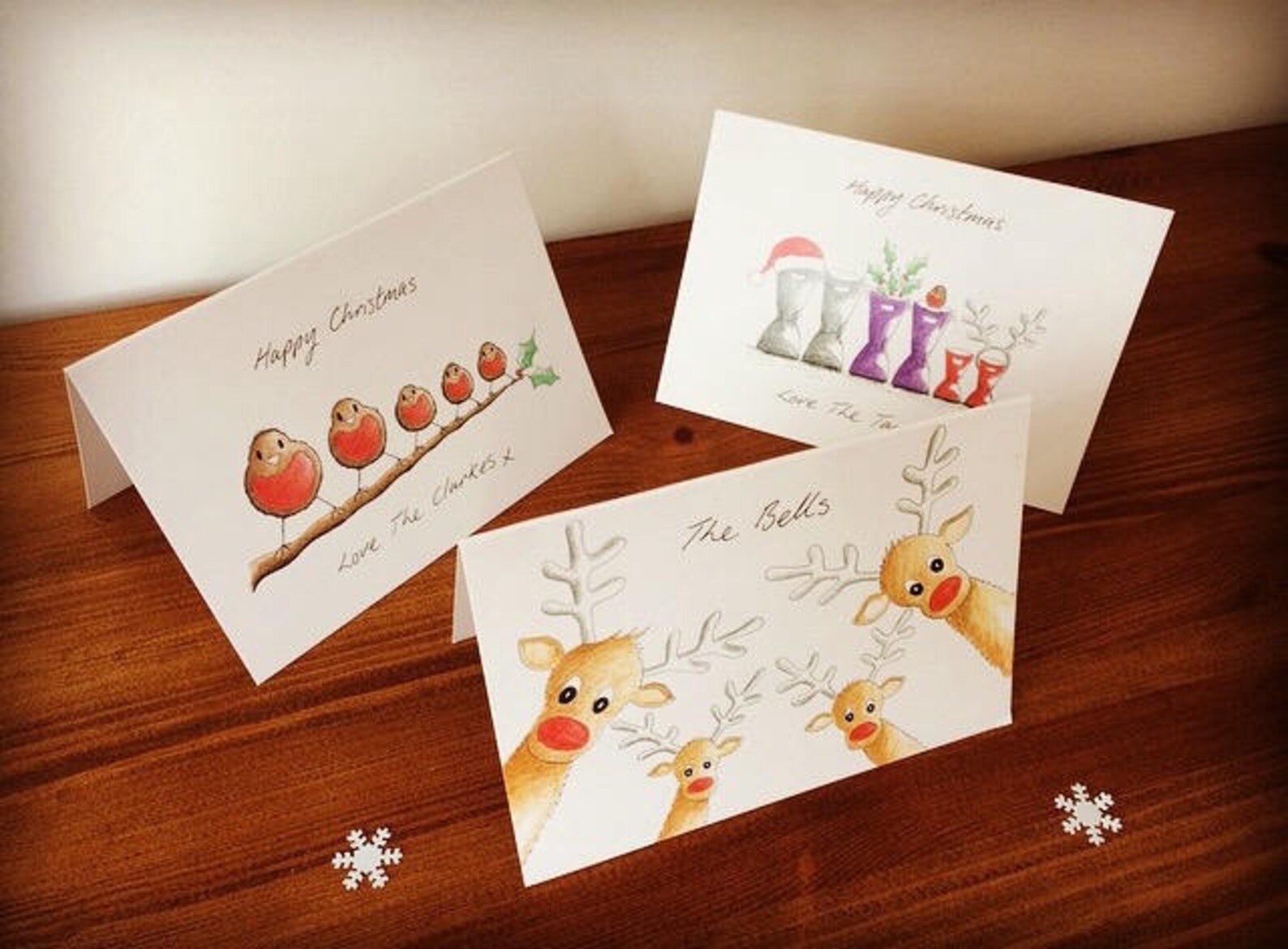 Personalised Christmas Cards. Family of Reindeers. Your | Etsy