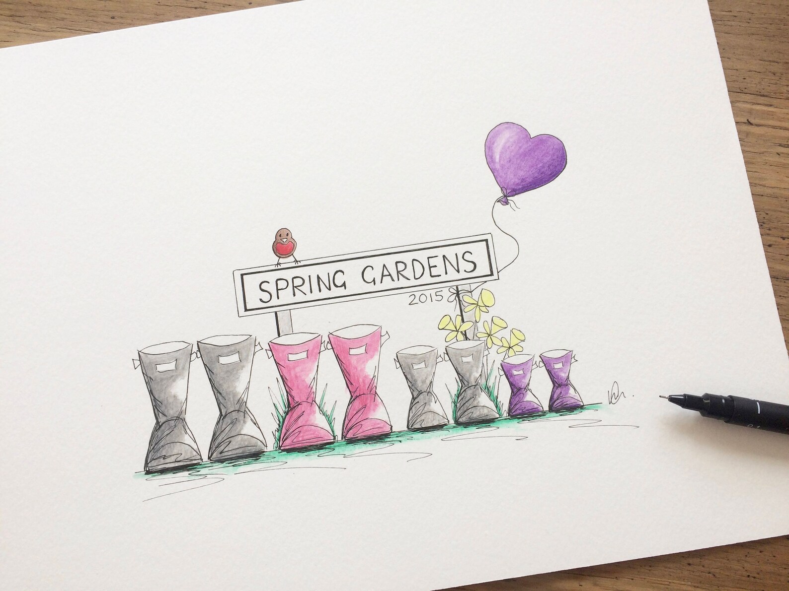 Family Portrait Street Name Wellies Family Welly Boot - Etsy