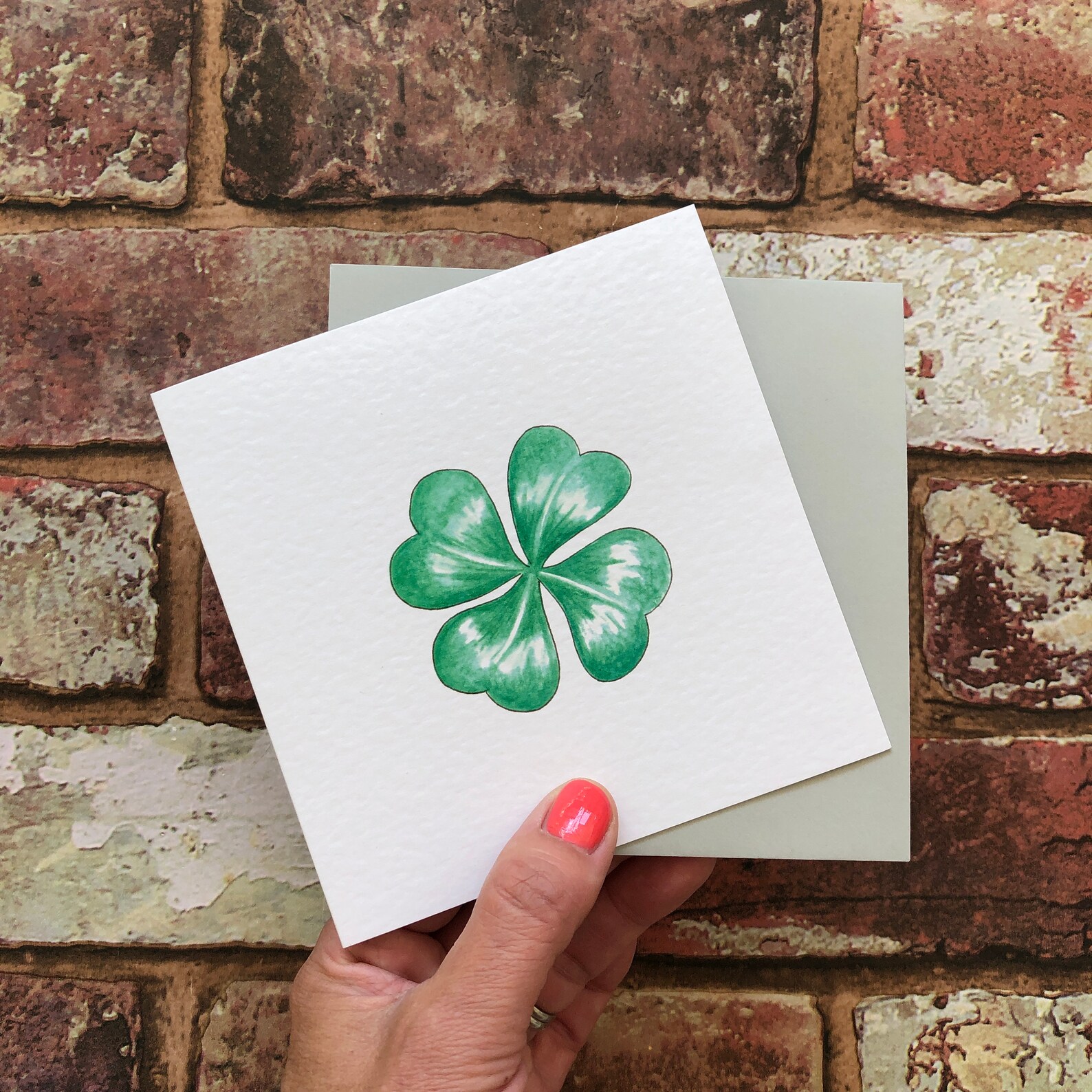 Good luck card Greeting card Hand drawn art Blank card | Etsy