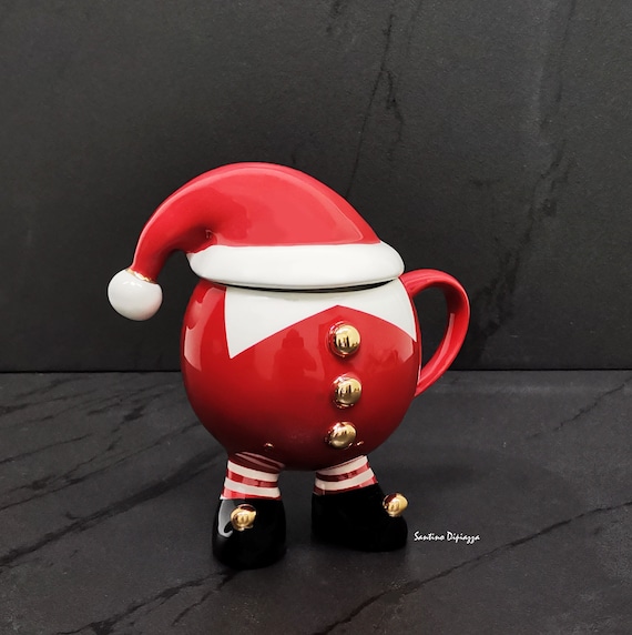 Red Elf Tea Cup Ceramic Elf Mug Cups With Legs Mugs With - Etsy