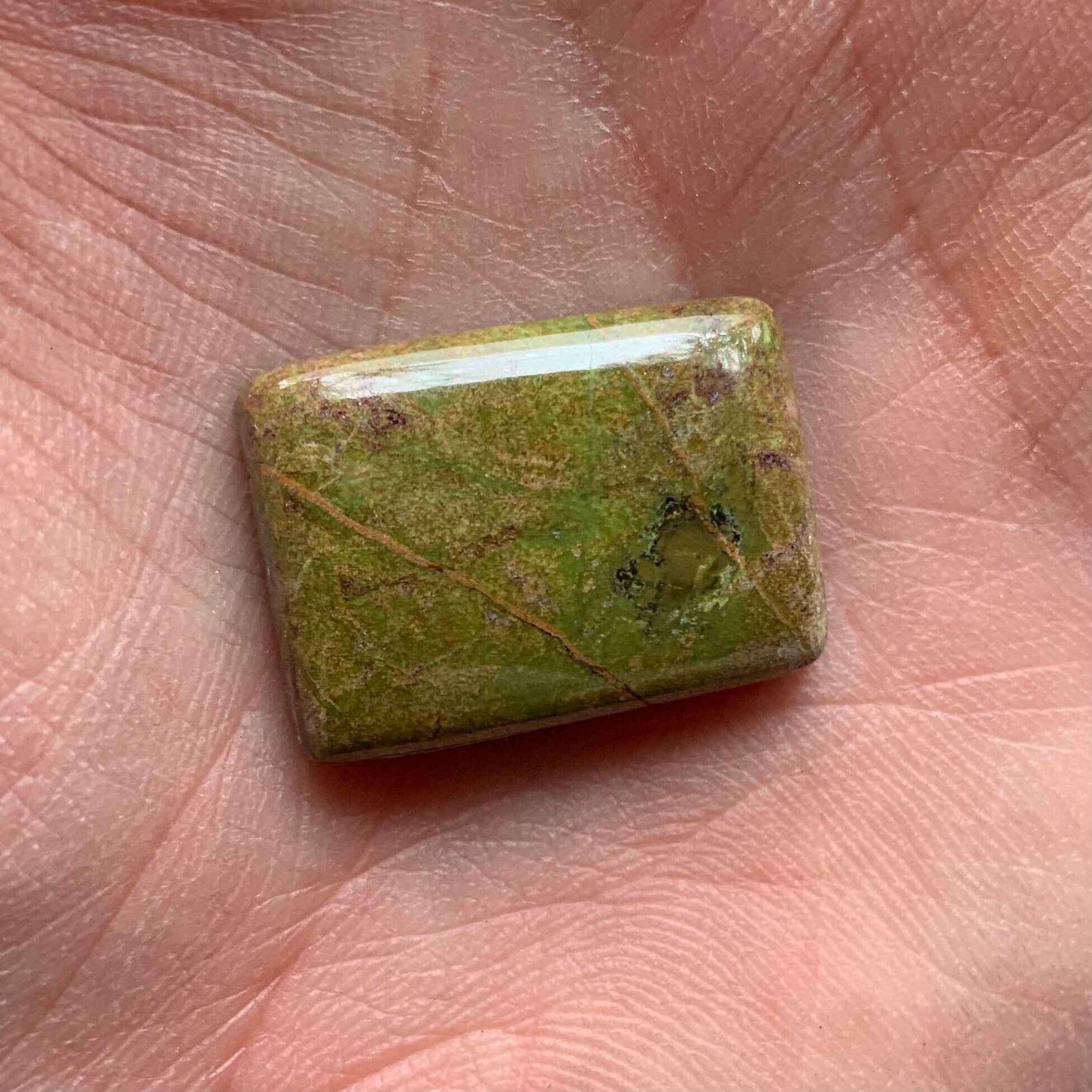 Rare gaspeite rectangular cabochon large unusual and unique | Etsy