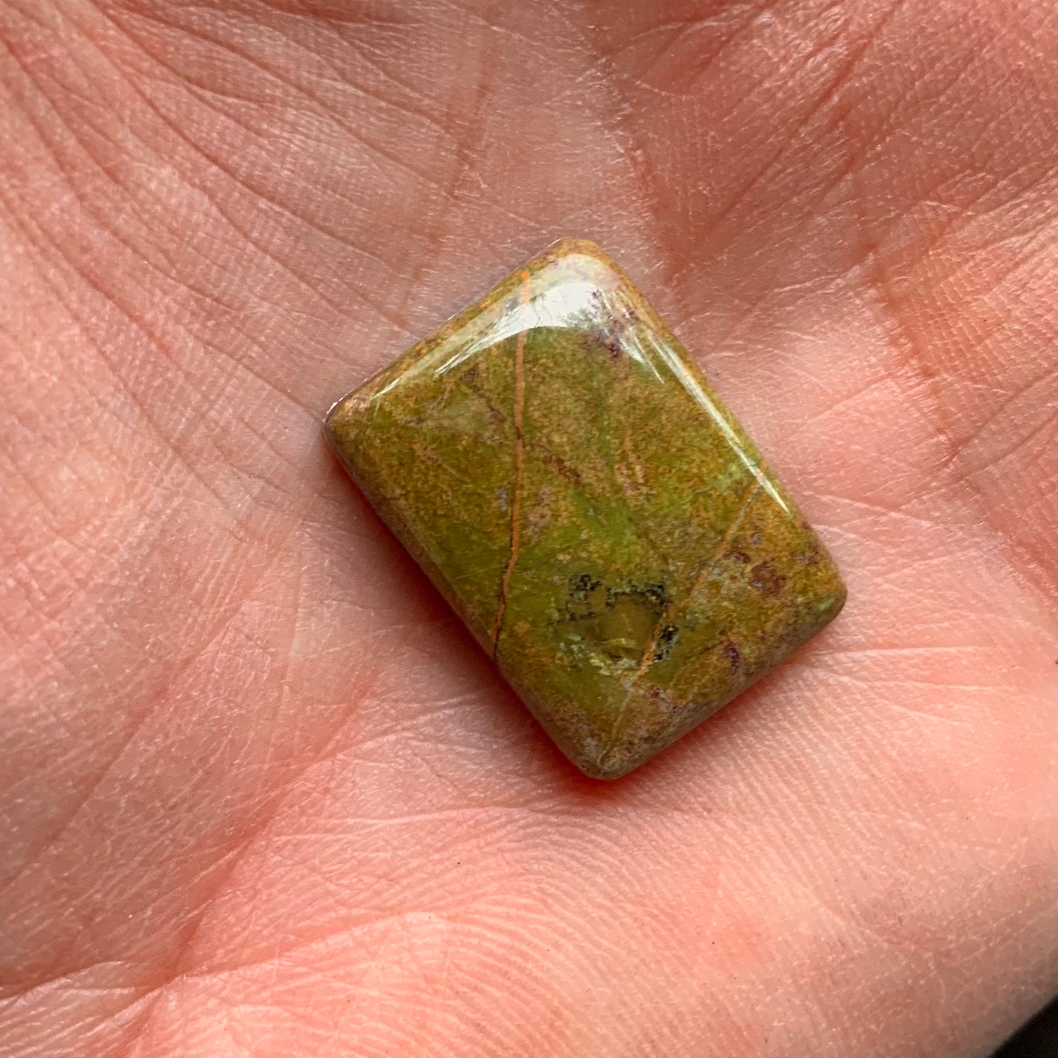 Rare gaspeite rectangular cabochon large unusual and unique | Etsy