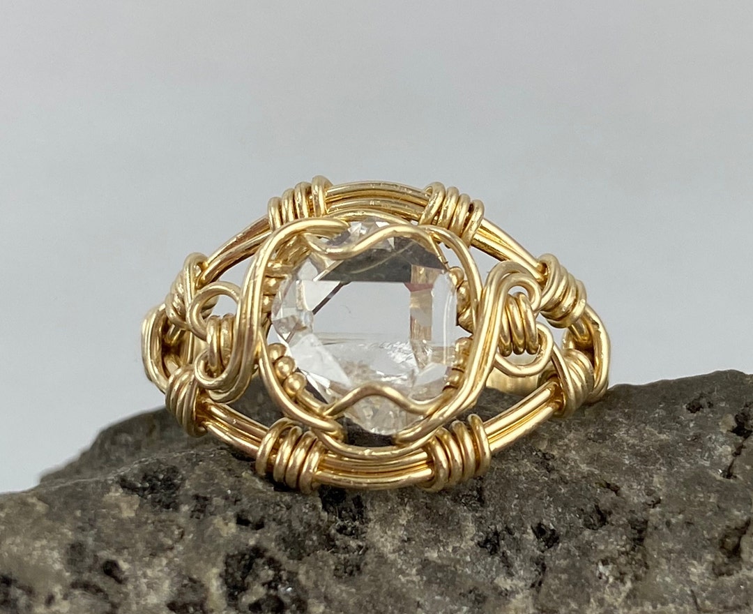 Herkimer Diamond Size 5 Crysral Ring Big & Clear NY Herkimer Diamond ...