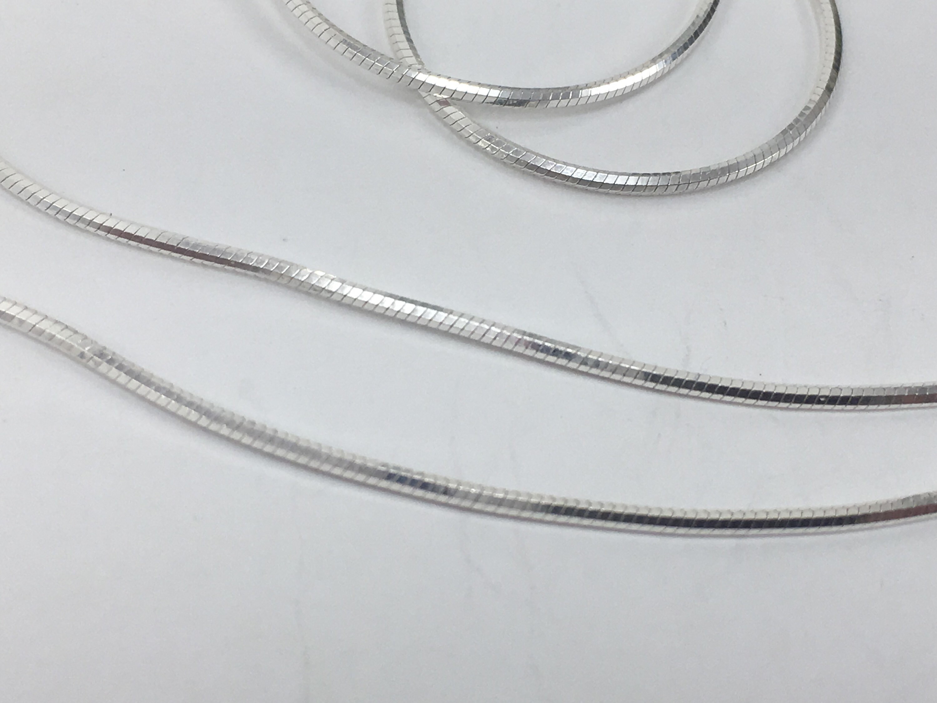 20 Sterling Silver 8-sided Snake Chain 1mm With Lobster - Etsy