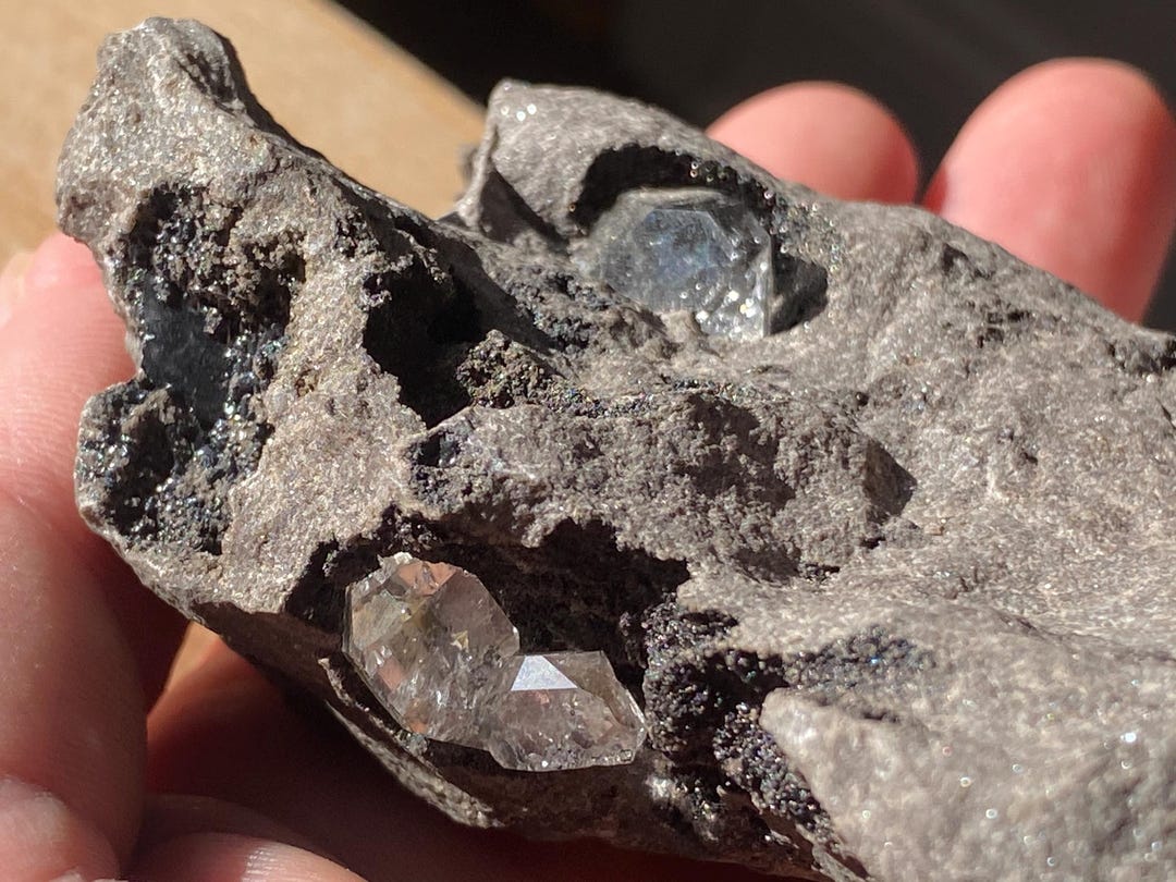 3 Herkimer Diamond Crystal in Matrix Double Terminated Quartz Crystal ...