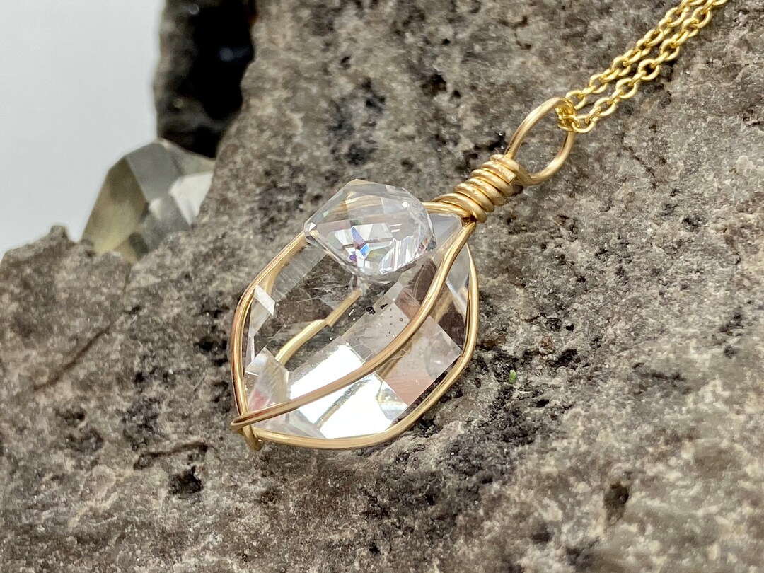 NY Herkimer Diamond Double Terminated Quartz With Rainbow Crystal Rider ...