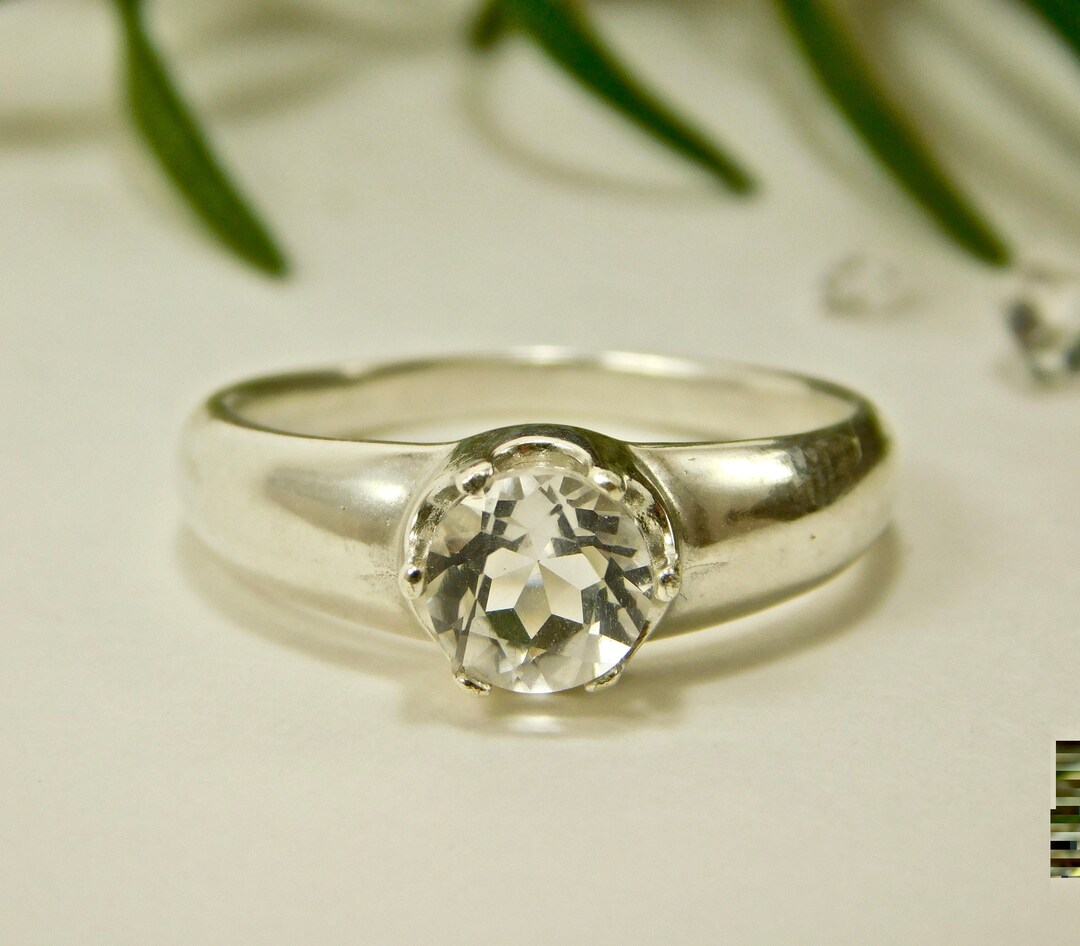 Faceted Herkimer Diamond Clear Crystal Ring New York Quartz Crystal ... Faceted Herkimer Diamond Clear Crystal Ring New York Quartz Crystal ...