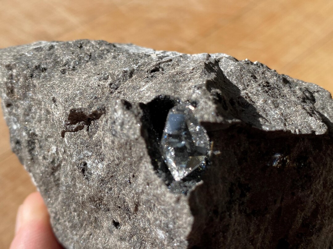 2 Herkimer Diamond Quartz Crystals in Matrix Double Terminated Quartz ...