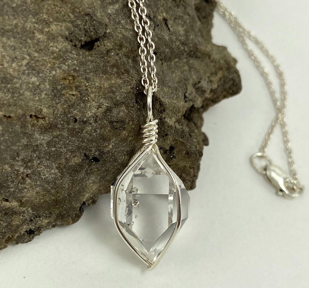 Herkimer Diamond Pendant A++ Grade Genuine NY Natural Double Terminated ...