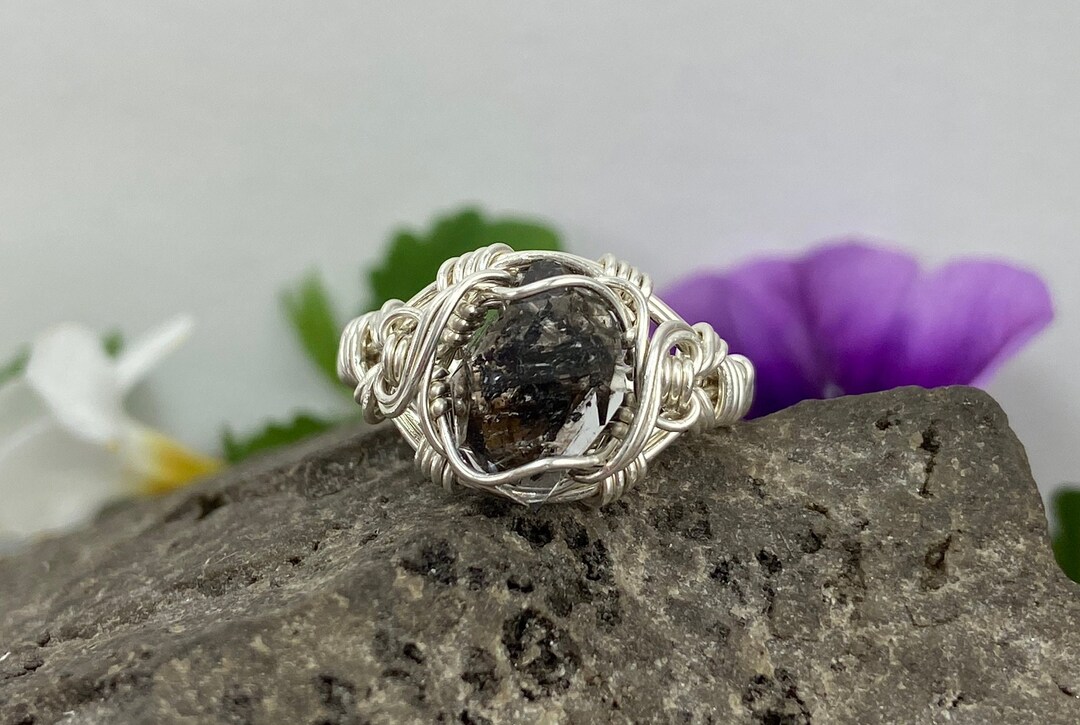 Smokey Phantom Herkimer Diamond Size 5 1/2 Ring Natural A+ Grade NY ...