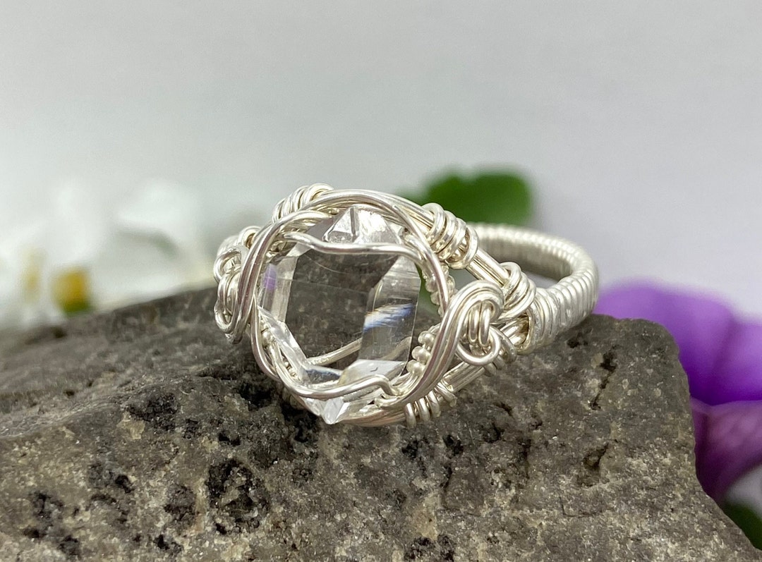 Herkimer Diamond Size 7 Ring Natural AA Grade NY Double Terminated ...