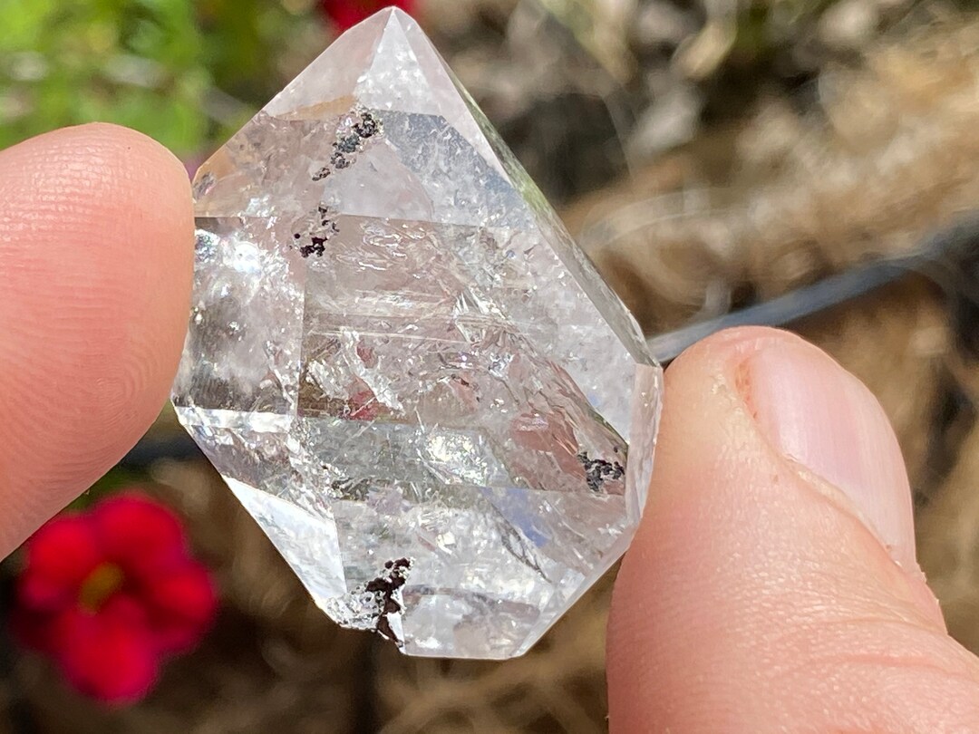 RAINBOW Large Herkimer Diamond Quartz Crystal JEWELRY GRADE Ny Herkimer ...