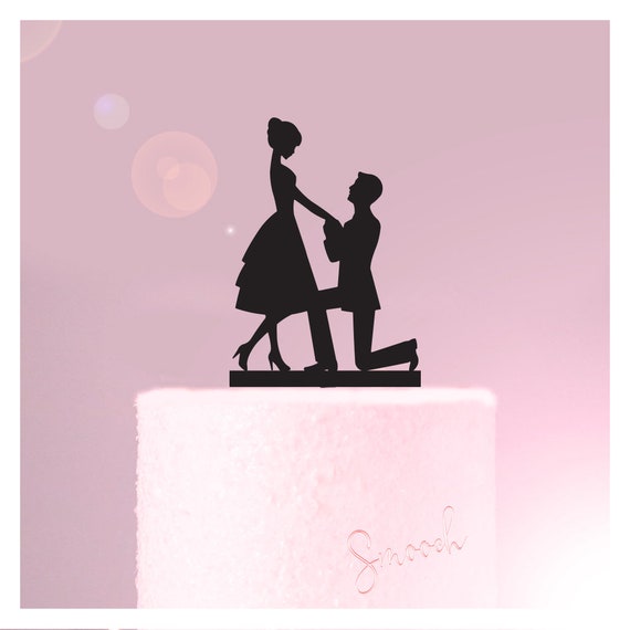 Propuesta Silueta Topper de Pastel de Boda o Compromiso - Etsy México