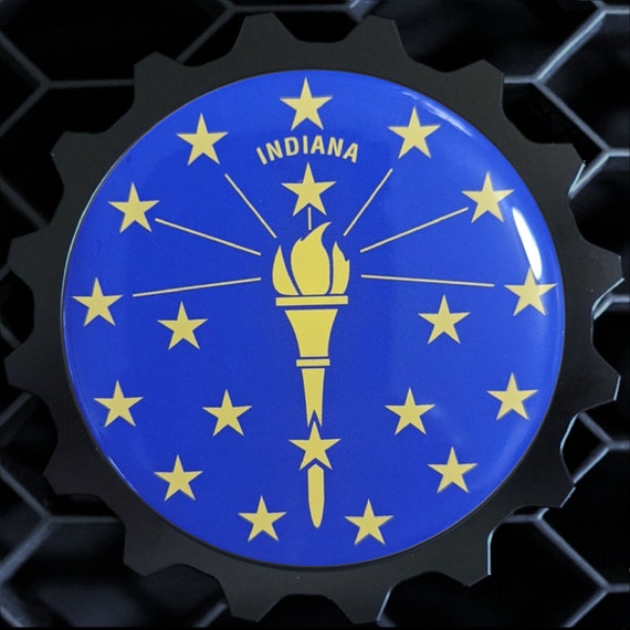 Limited Edition Grille Badge 3.75 Indiana Hoosier Flag | Etsy