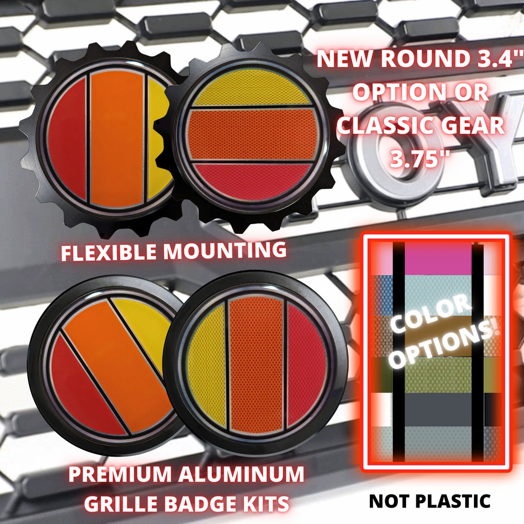 The Aluminum Grille Badge Emblem Tri-color Stripe *fits & Fits on FJ ...