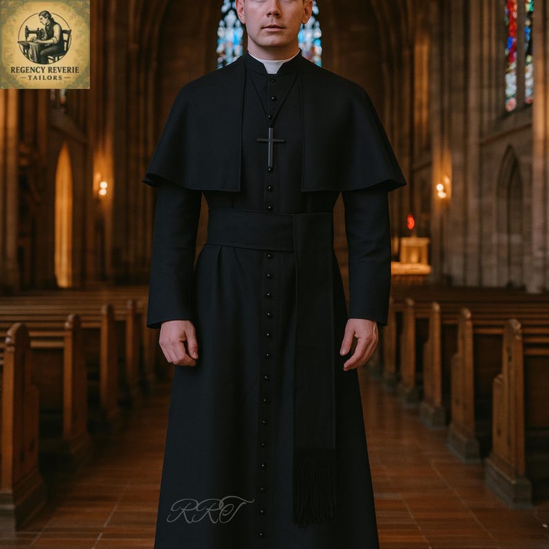 Custom Wool Roman Cassock: Catholic Clergy Vestment With Cape - Etsy