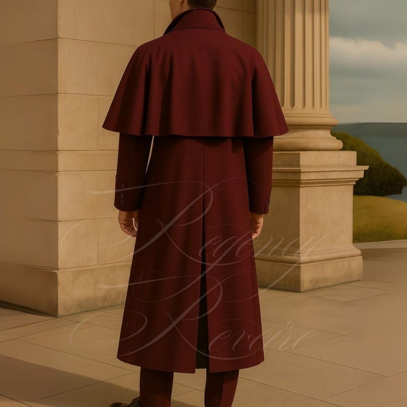 Custom Wool Inverness Cape Coat: Handmade Regency Coachman Cloak - Etsy