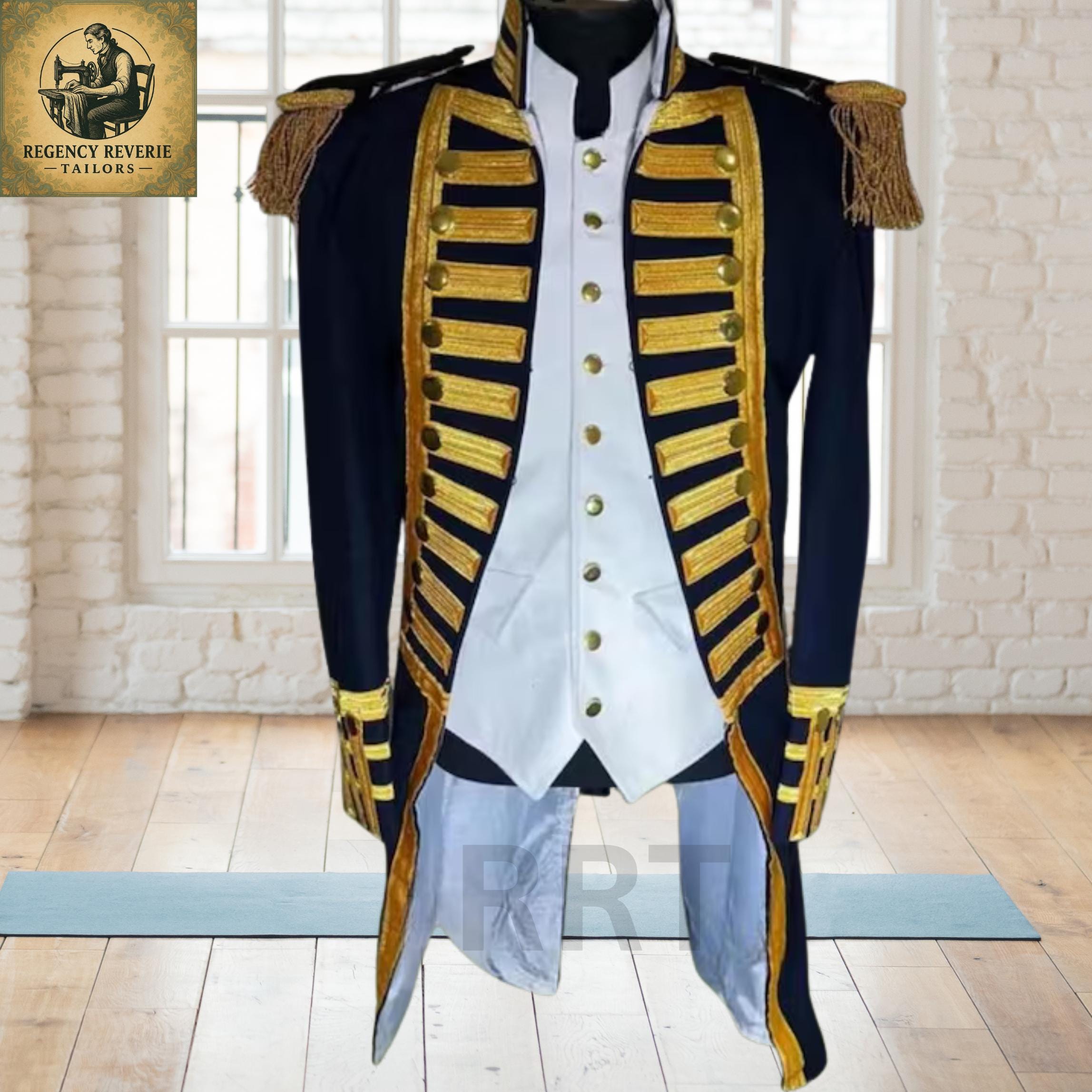 Custom British Royal Navy Wool Coat: 18th Century Military Steampunk ...