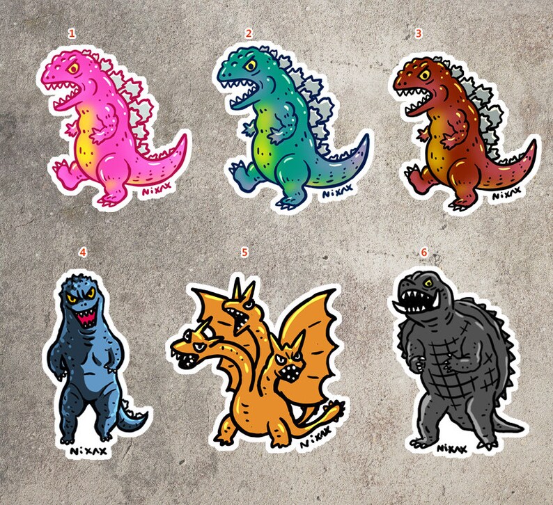 Kaiju_fan art_ sticker set | Etsy