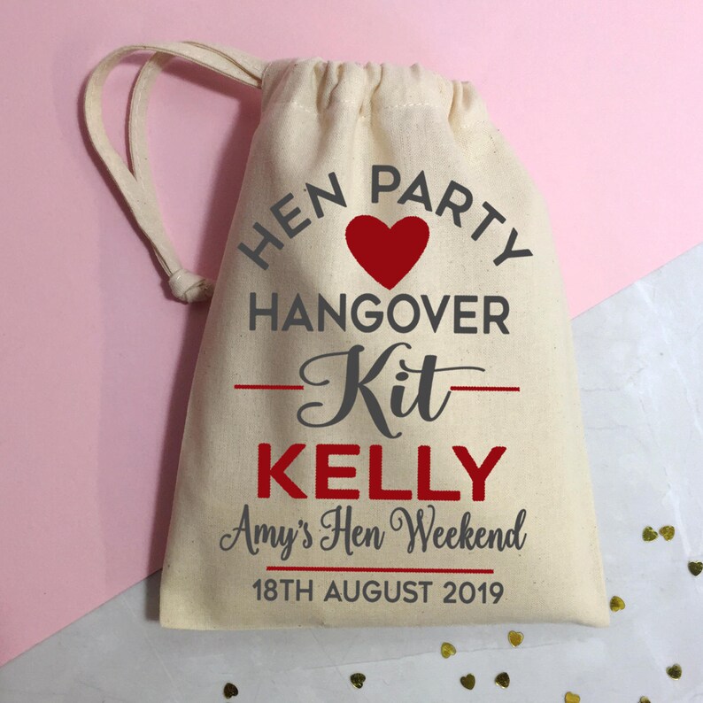 Hen Party Hangover Kit Bag Personalised Hen Do Survival Kit Etsy Uk