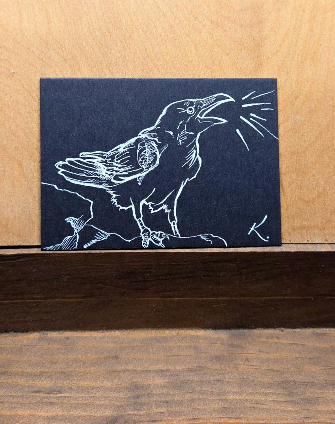 Original Artwork - Raven Miniature Ink Drawing OOAK ACEO - Etsy Canada