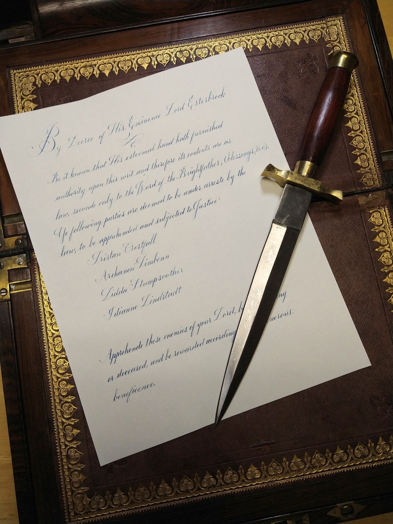 RPG Custom Calligraphy Letters and Props - Etsy