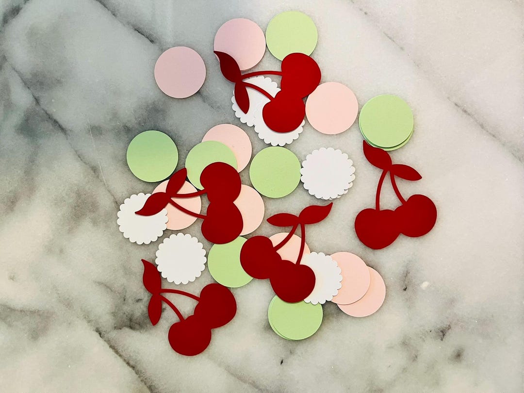 Cherry Themed Paper Confetti – Handmade Party Table Scatter - Etsy
