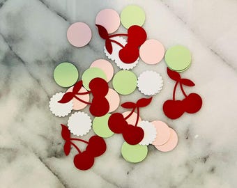 Cherry Themed Paper Confetti – Handmade Party Table Scatter - Etsy