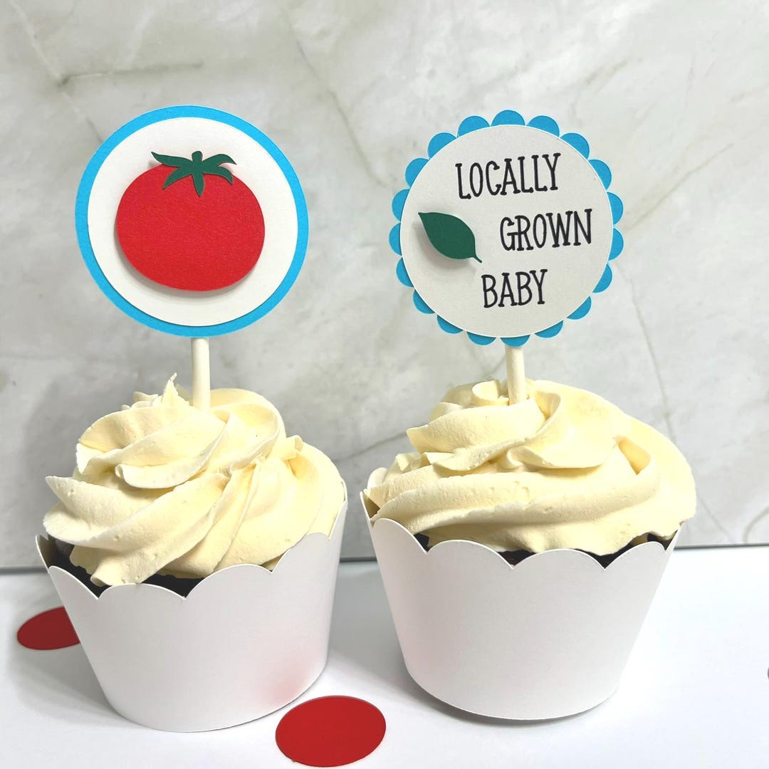 Tomato Baby Shower Cupcake Toppers: Farmer's Market Theme, Set of 12 - Etsy