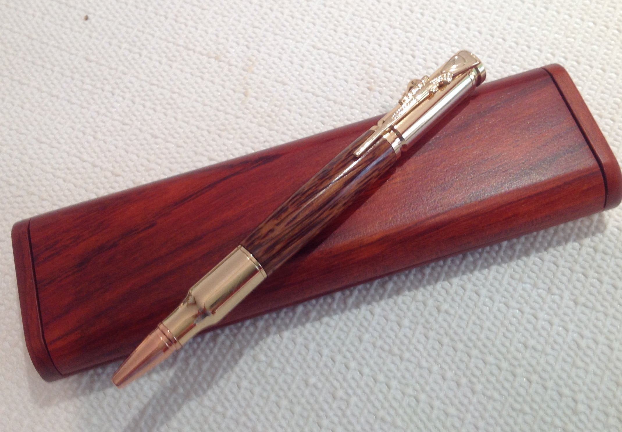 Custom Red Palm Barrel with Gold Metal Finish 30 Cal Bullet Bolt Action ...